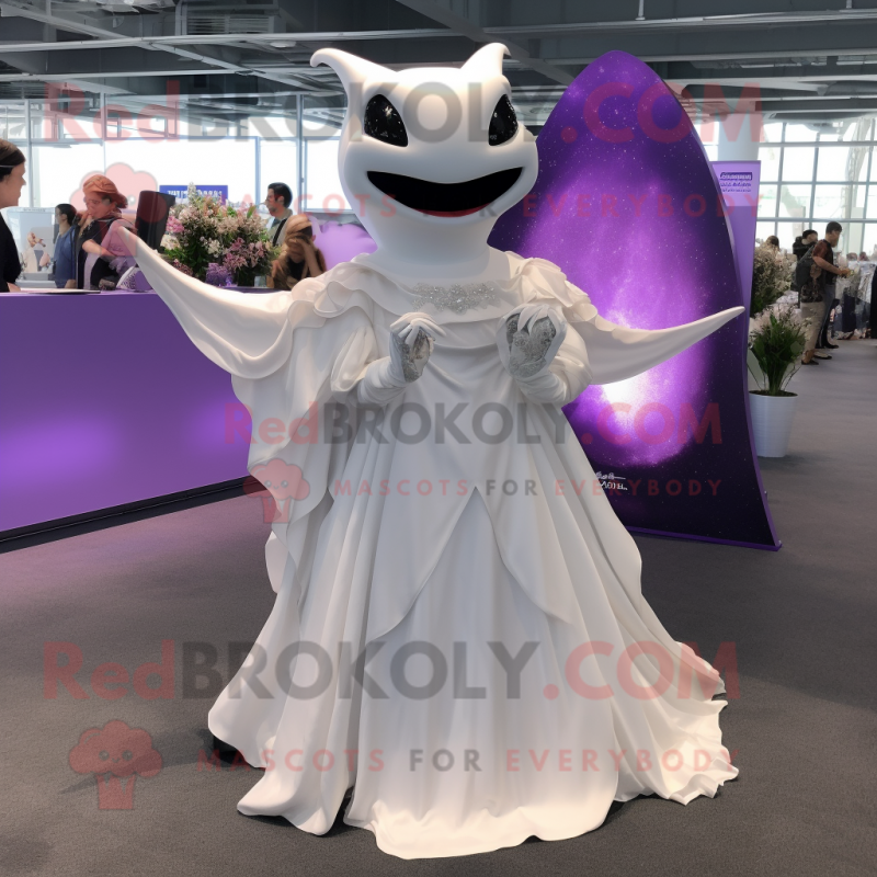 Lavender Manta Ray mascot costume character dressed with a Wedding ...