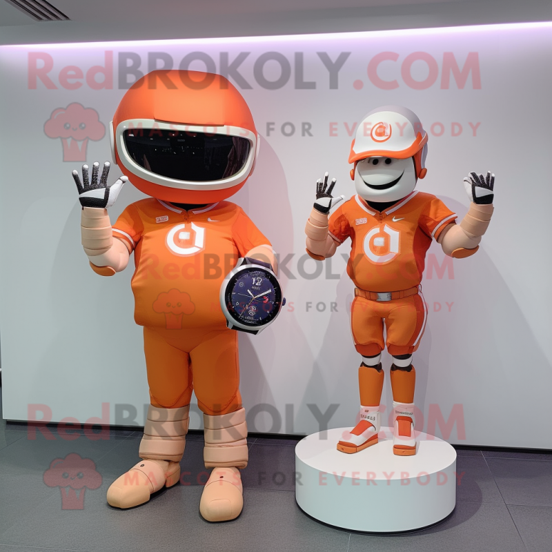 Peach American Football Helmet mascot costume character dressed with a ...