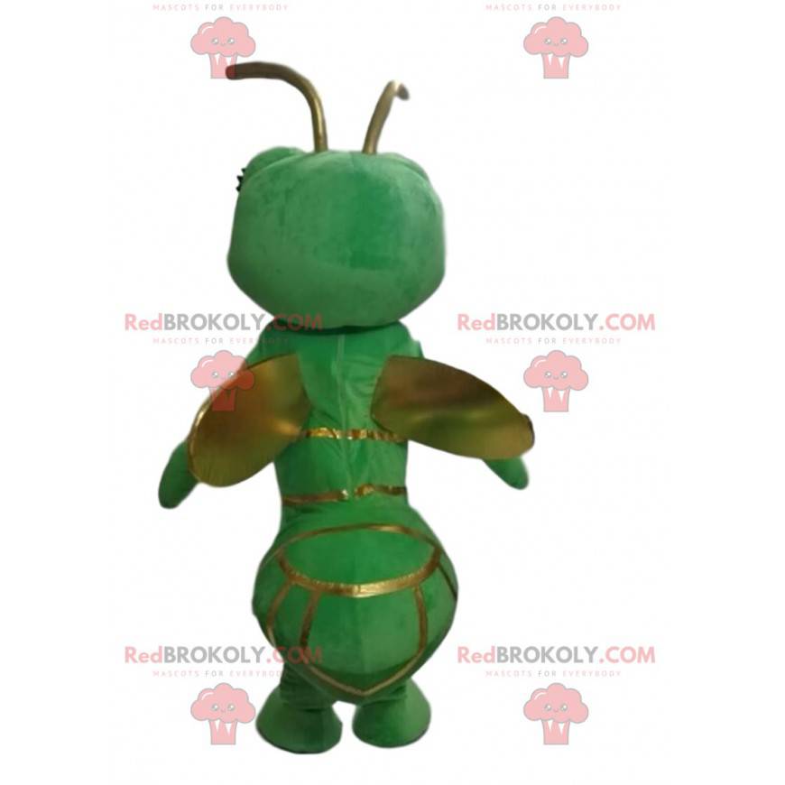 Firefly mascot, green insect, flying animal