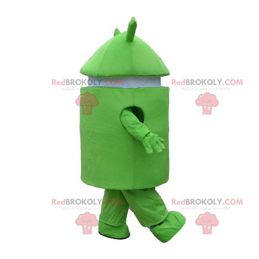 Android mascot, green and white robot costume