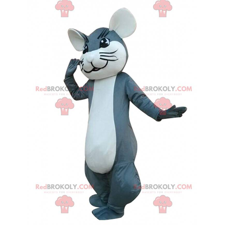 Gray and pink mouse mascot - Pets animals - Sizes L (175-180CM)