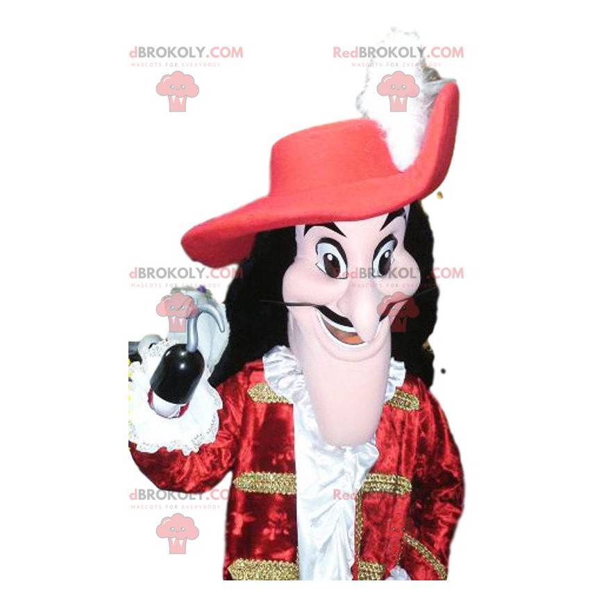 Captain Hook mascot with a beautiful red jacket