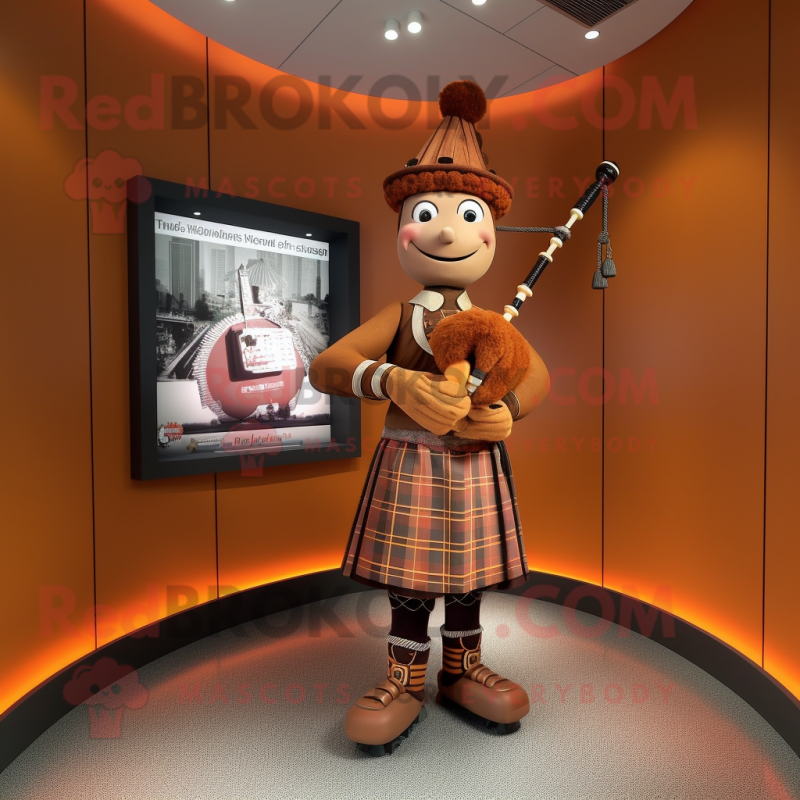 Personnage de costume de mascotte de cornemuse de rouille habillé d'une ...
