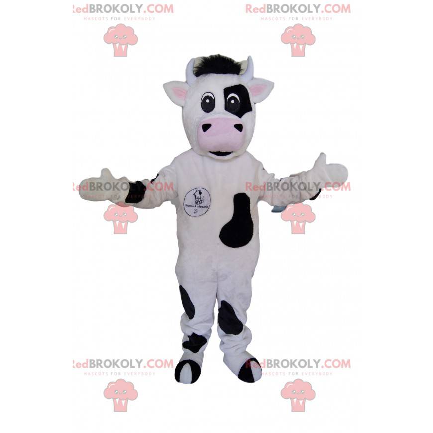 Black and white cow mascot. Cow costume - Farm