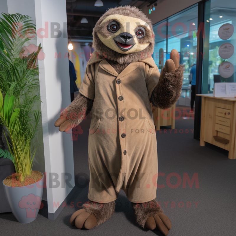 Sloth mascot costume character dressed with a Dress Pants and Foot pads ...