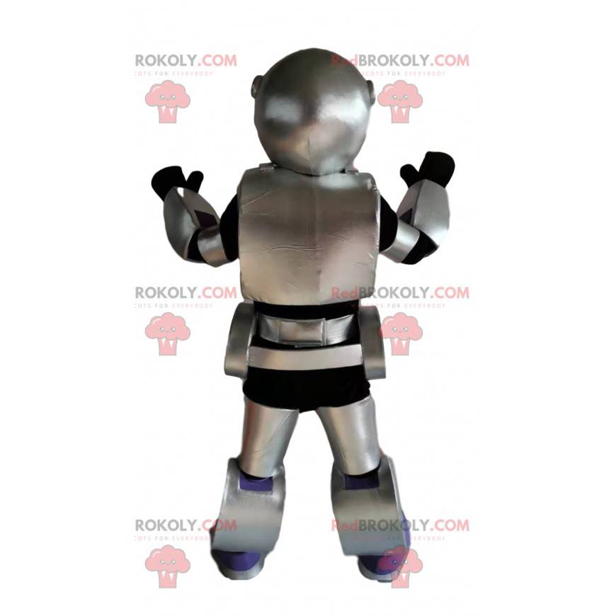 Gray and black robot mascot. Robot costume