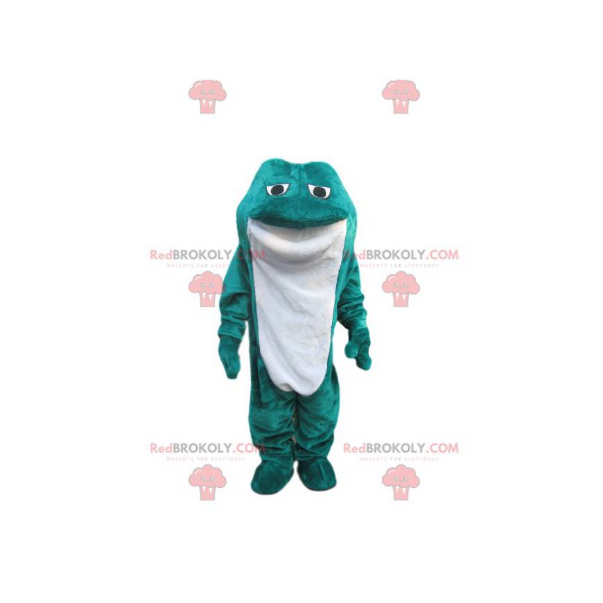 Green and white frog mascot - Forest animals - Sizes L (175-180CM)