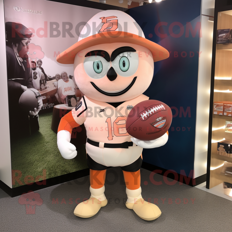 Peach American Football Helmet mascot costume character dressed with a ...