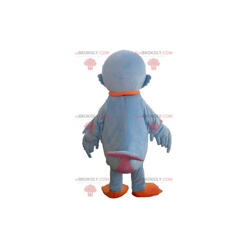 Very pretty blue orange and pink bird mascot