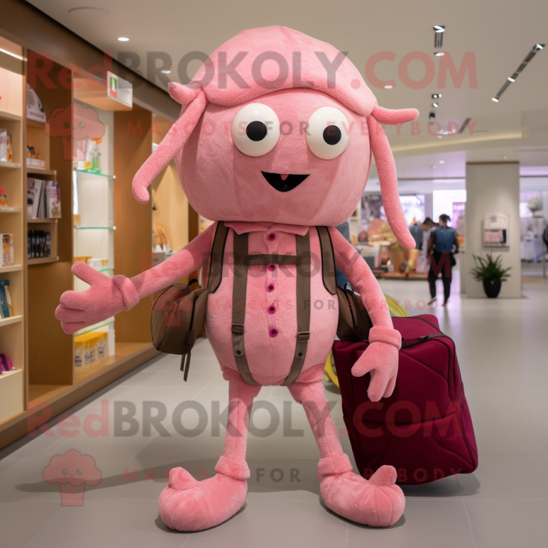 Pink Spider mascot costume character dressed with a Corduroy Pants and ...