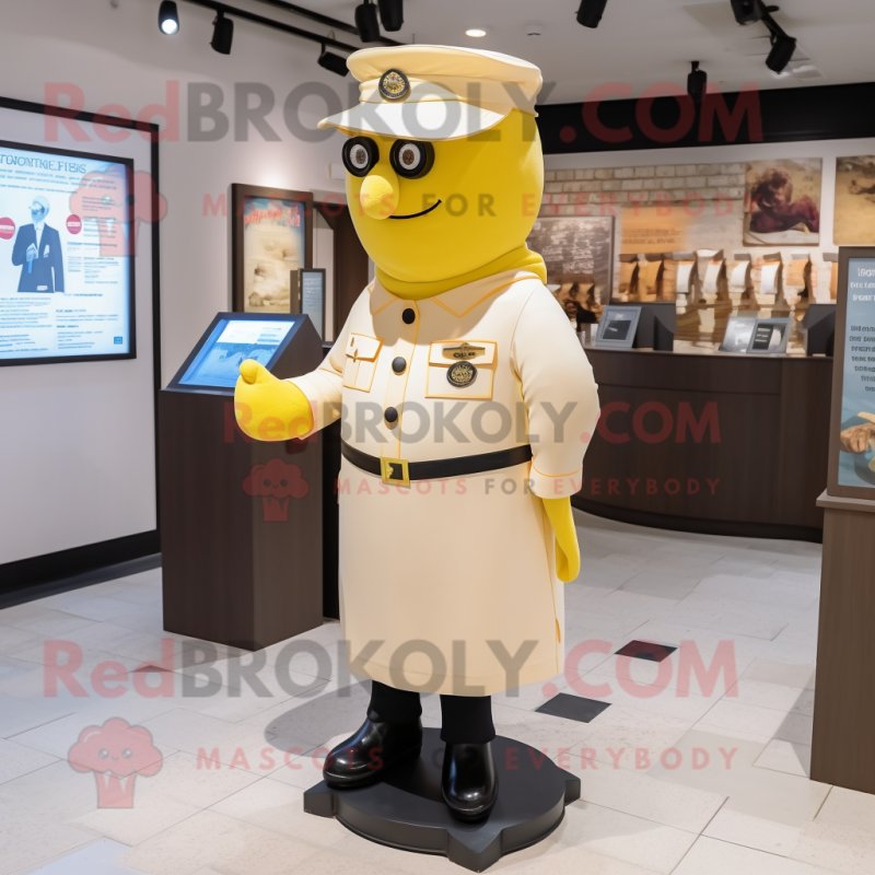 Yellow Police Officer mascot costume character dressed with a Dress ...