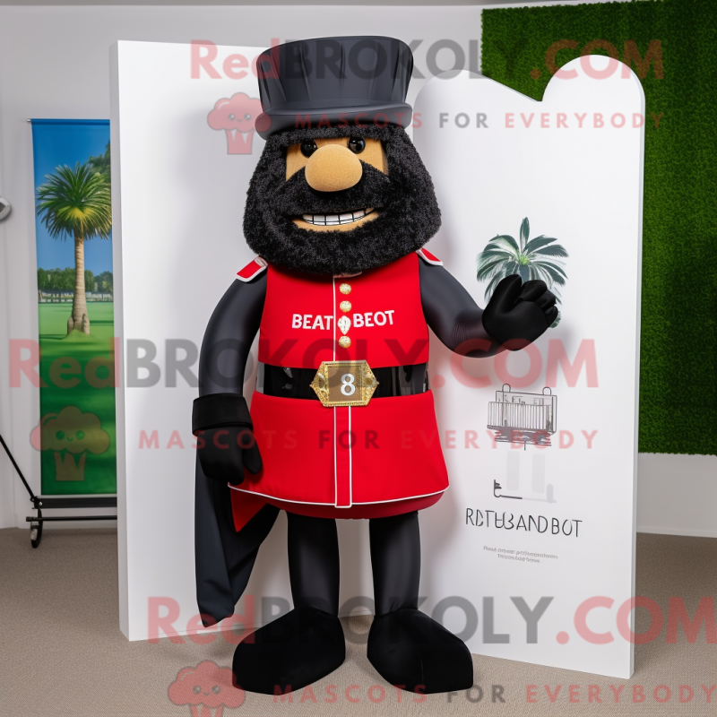 Black British Royal Guard mascot costume character dressed with a Board ...