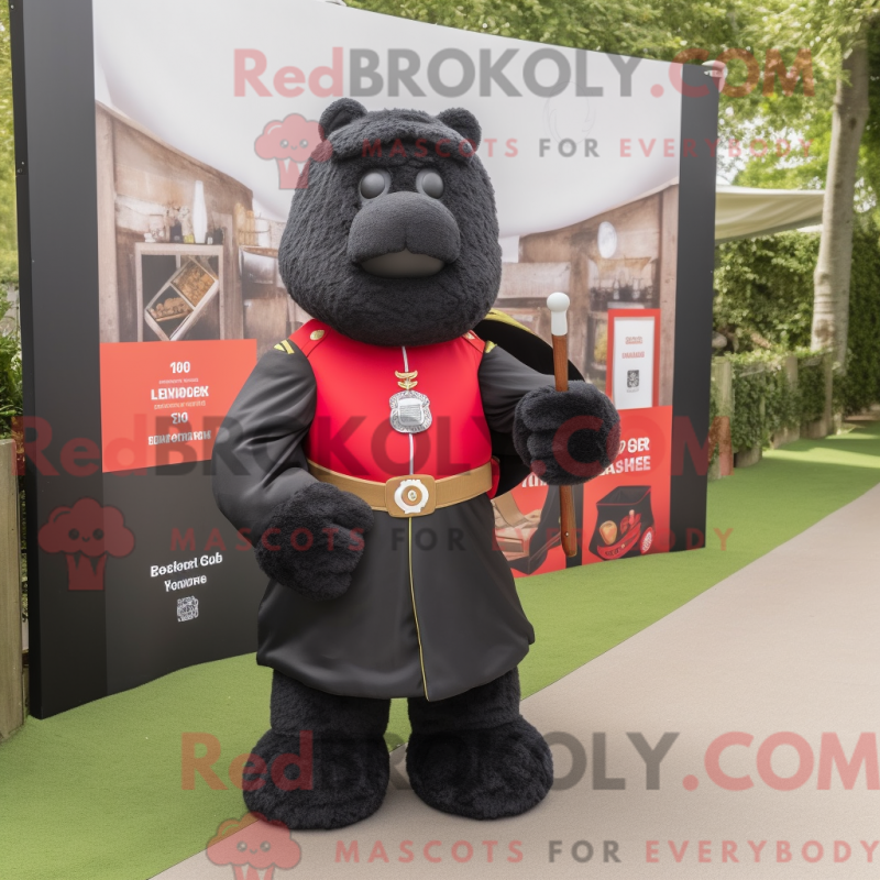 Black British Royal Guard mascot costume character dressed with a Board ...