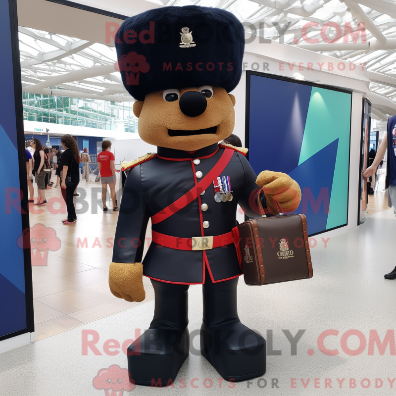 Black British Royal Guard mascot costume character dressed with a Board ...