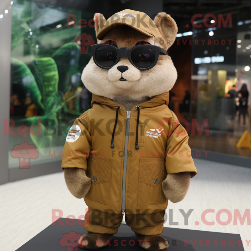 Brown Flying Squirrel mascot costume character dressed with a ...