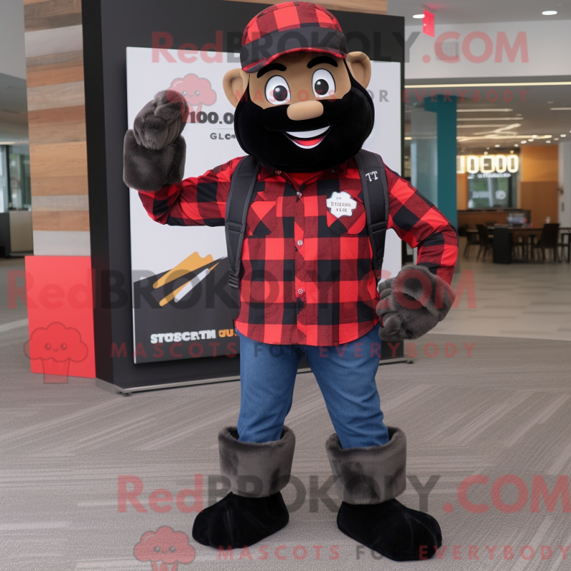 Black Spartan Soldier mascot costume character dressed with a Flannel ...