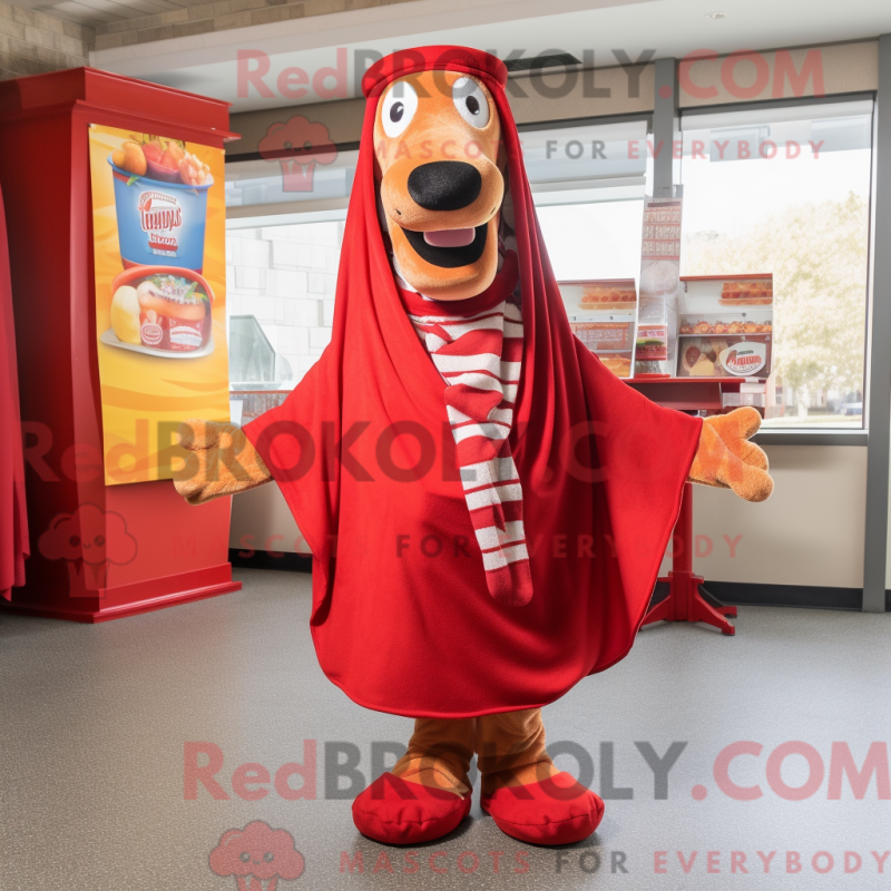 Red Hot Dogs mascot costume character dressed with a Dress Shirt and ...