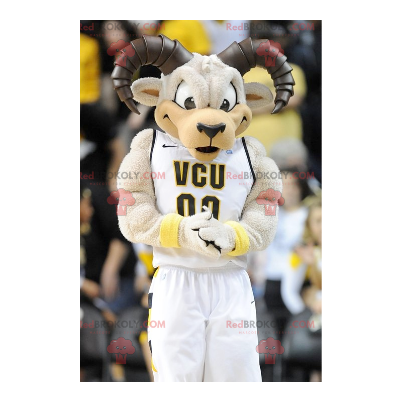 Zeer realistische witte en bruine geit ram