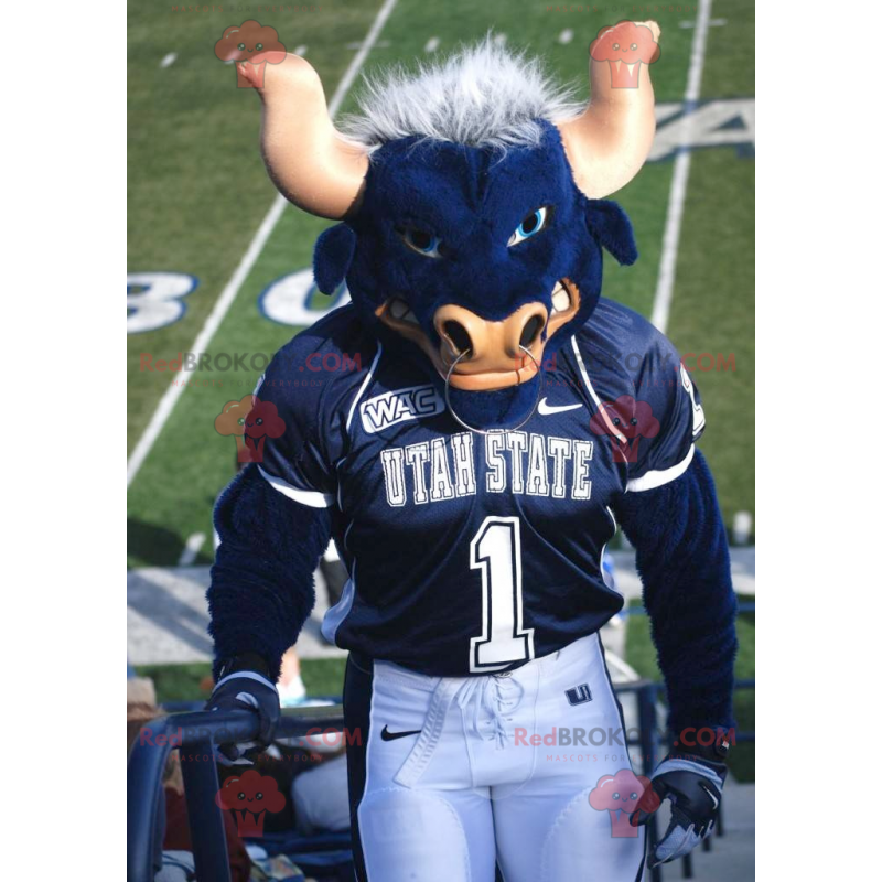 Giant and impressive blue buffalo bull mascot