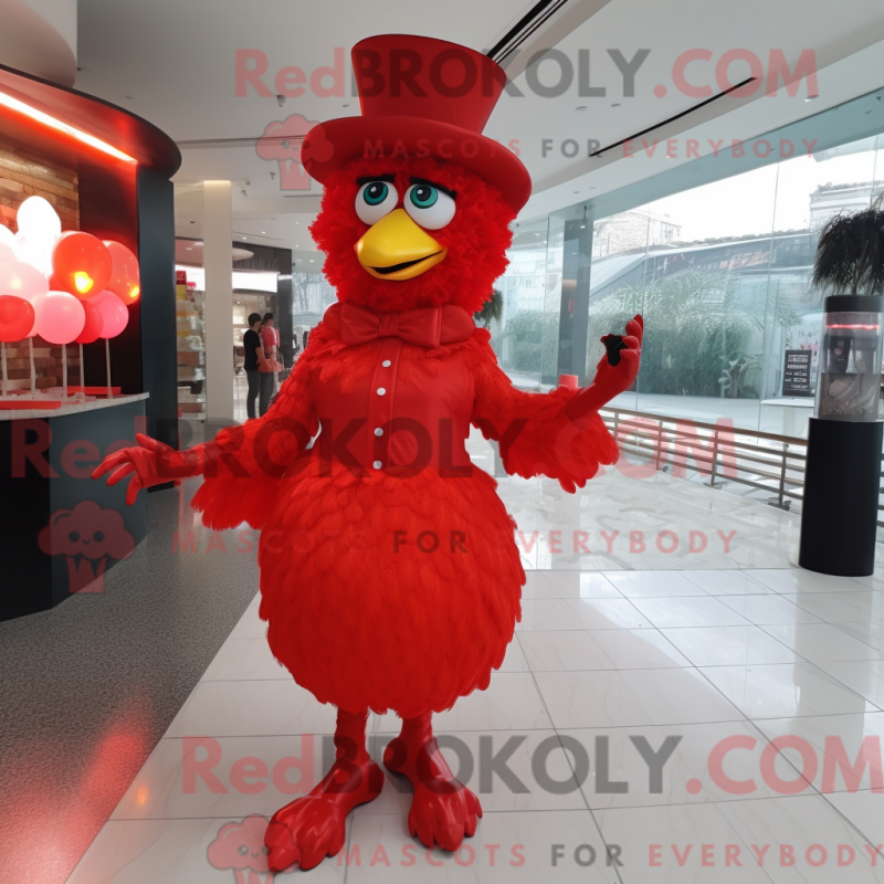 Red Fried Chicken mascot costume character dressed with a Ball Gown and ...