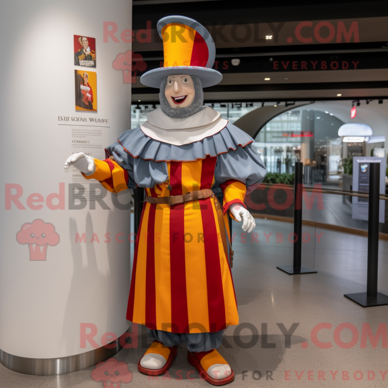 Gray Swiss Guard mascot costume character dressed with a Mini Dress and ...