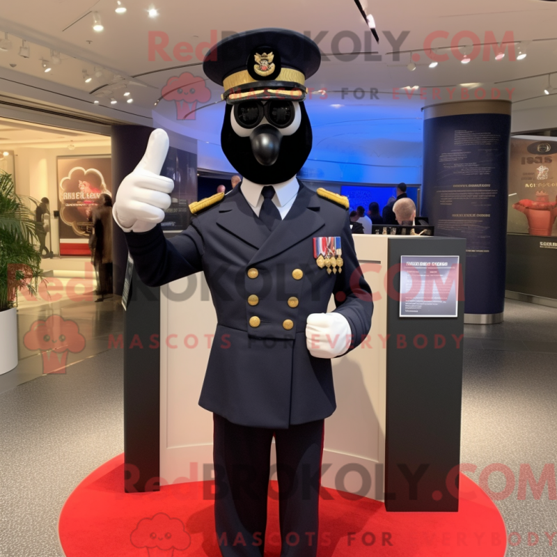 Disfraz de mascota de soldado de la Armada negra vestido con un ...