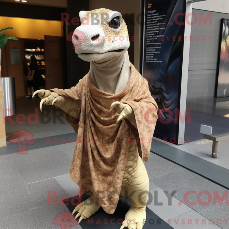 Beige Komodo Dragon mascot costume character dressed with a Mini Dress ...