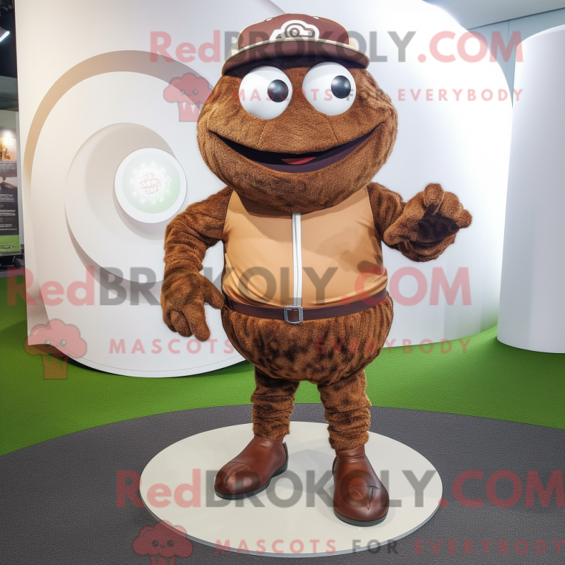 Brown Golf Ball mascot costume character dressed with a Rash Guard and ...