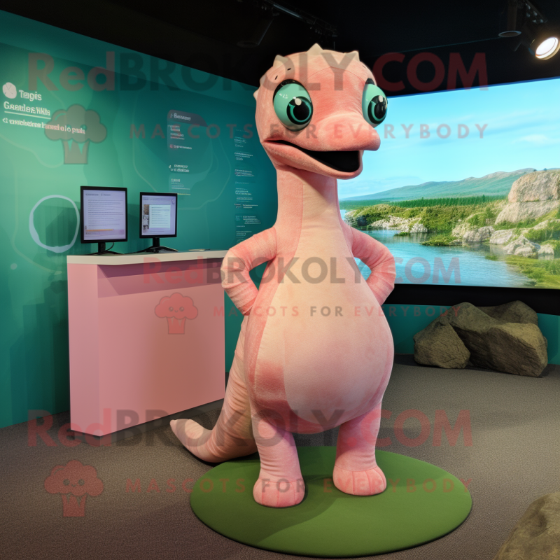 Personnage de costume de mascotte Peach Loch Ness Monster habillé d'une ...