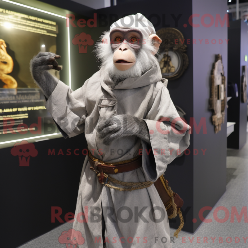 Silver Capuchin Monkey mascot costume character dressed with a Wrap ...