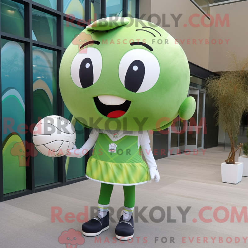 Olive Volleyball Ball mascot costume character dressed with a Dress ...