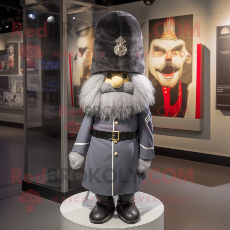 Gray British Royal Guard mascot costume character dressed with a Poplin ...