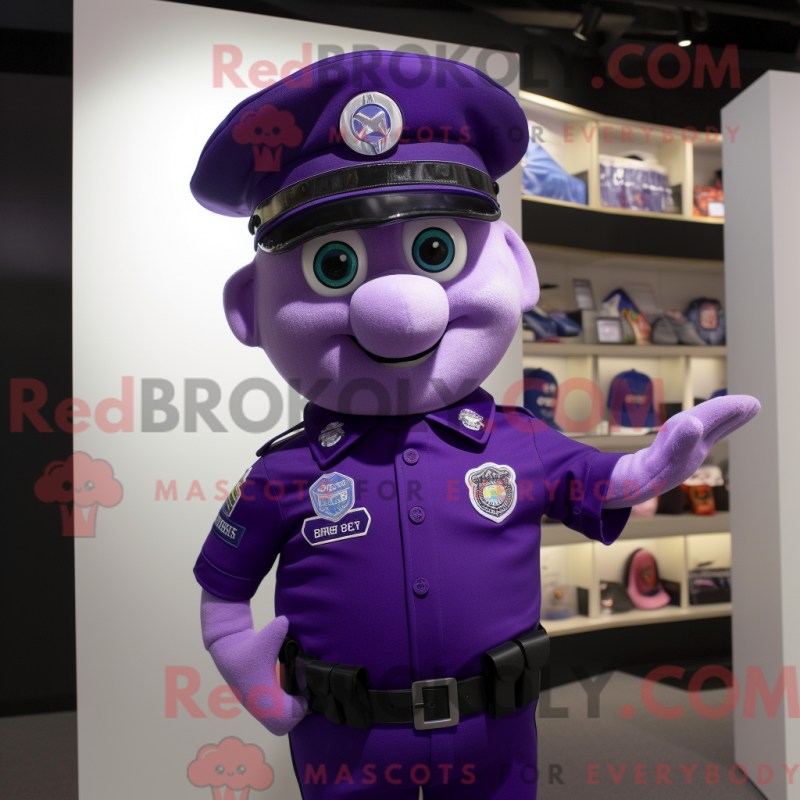 Mascot character of a Purple Police Officer dressed with a Polo Shirt ...