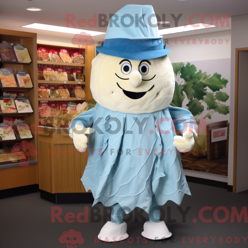 Mascot character of a Sky Blue Corned Beef And Cabbage dressed with a ...