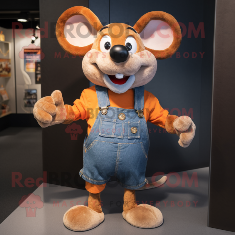 Orange Mouse mascot costume character dressed with a Denim Shirt and ...