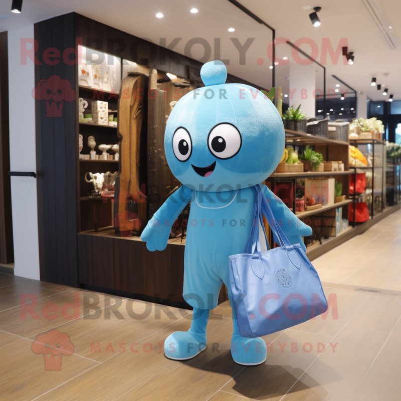 Sky Blue Dim Sum mascot costume character dressed with a Boyfriend ...