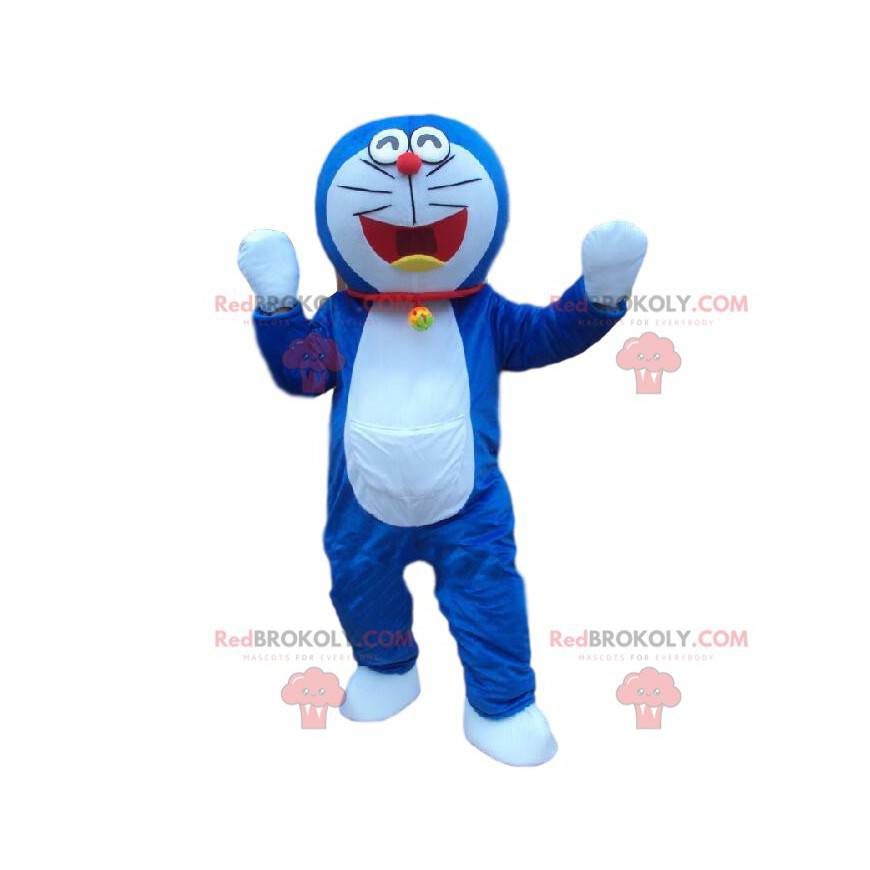 Doraemon mascot, famous blue and white manga cat